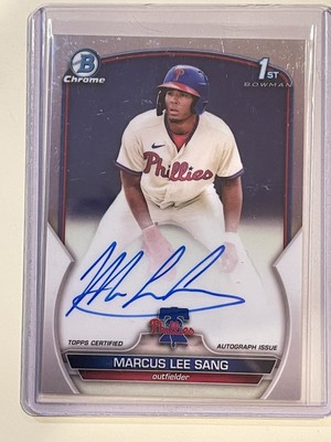 Marcus Lee Sang 2023 1st Bowman Chrome Prospect Base Auto Autograph RC ...