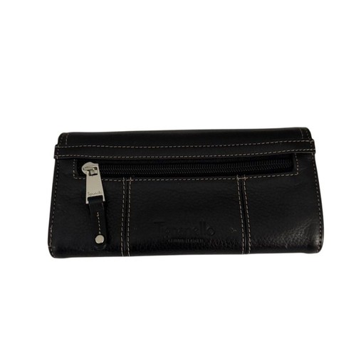 Tignanello Women's Black Leather Trifold Wallet with Logo Accents | eBay