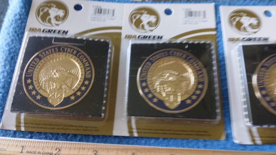 LOT OF 10 - UNITED STATES CYBER COMMAND - 3 PRONG PINS - NEW SEALED - 2 ...