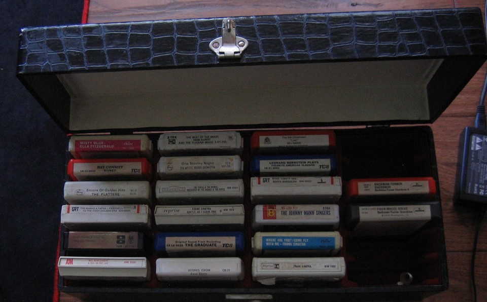 Vintage Faux Crocodile Skin 8-Track Carrying Case Holder W/key plus 20 ...