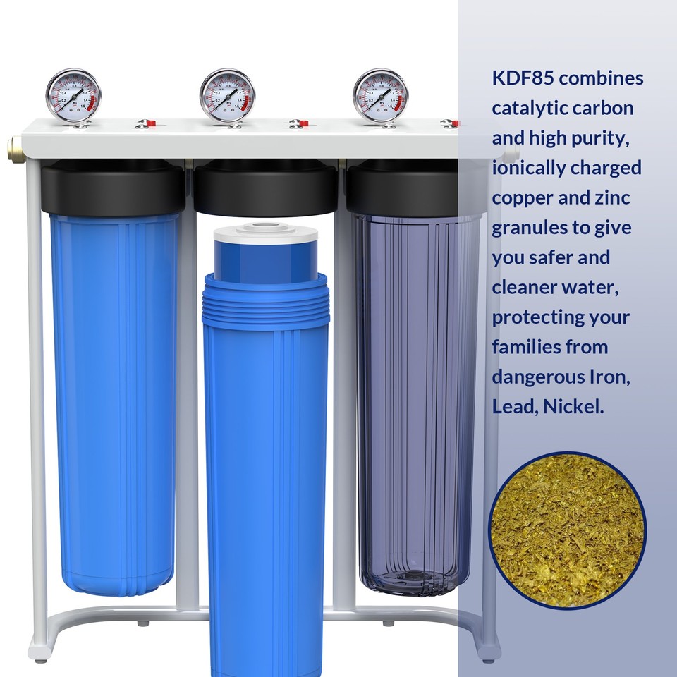 5 Pack 20"x4.5" Big Blue KDF Carbon Whole House Water Softener Filter ...
