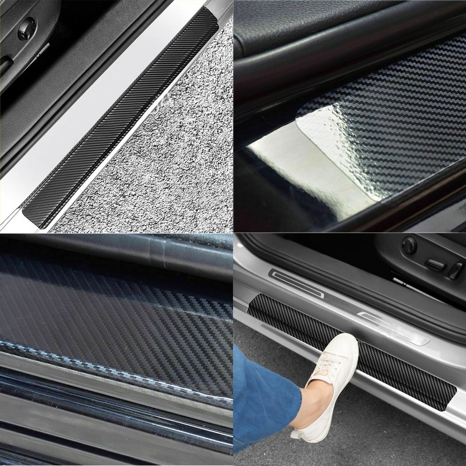 4X UK Universal Car Door Sill Anti Scratch Stickers Bumper Scuff Plate ...