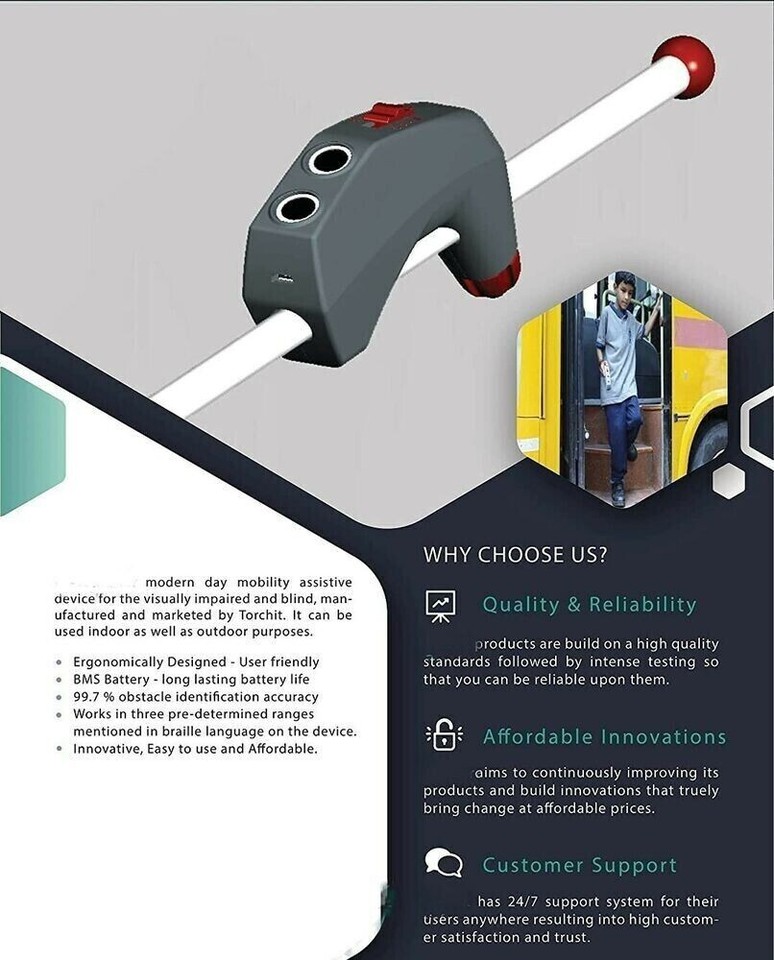 SMART CANE WALKING STICK ELECTRONIC TRAVEL AID for Blind | eBay