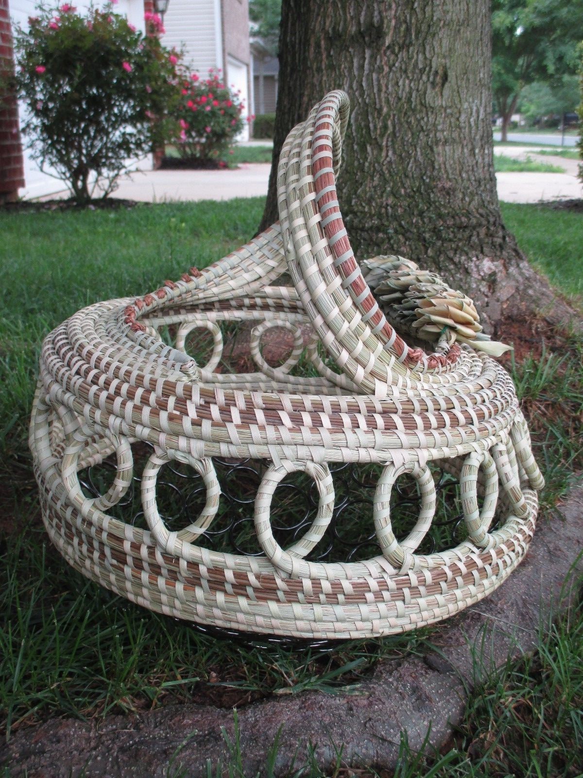 Sweetgrass Looped Palmetto Rose Basket | eBay
