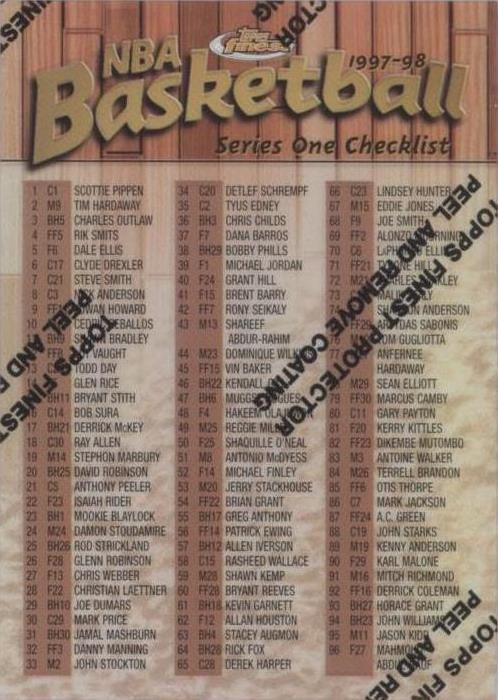 1997-98 Topps Finest - Common Bronze Checklist #100 Refractor for sale ...