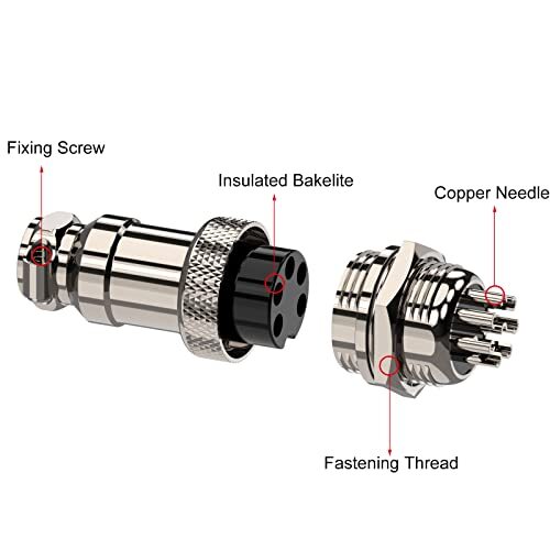 Aviation Plug 8-Pin 16mm Metal Male Female Panel Connector GX16-8Pack ...