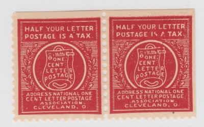 One Cent Letter protest mnh solid red tablet type- m462z margins will ...