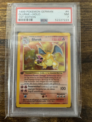 1999 Pokemon German Base Set 4 Charizard Holo 1st Edition PSA 7 ...