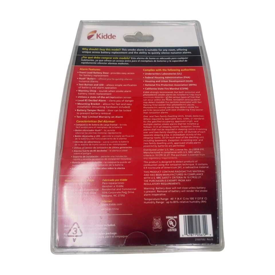 Kidde Smoke Alarm with Front Battery Door Model i9070 New in Package | eBay