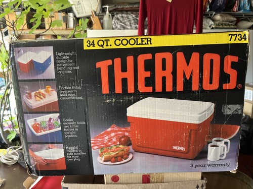 Thermos Cooler 34 Quart Ice Chest Vintage 1980’s Model 7734 IN ORIGINAL ...