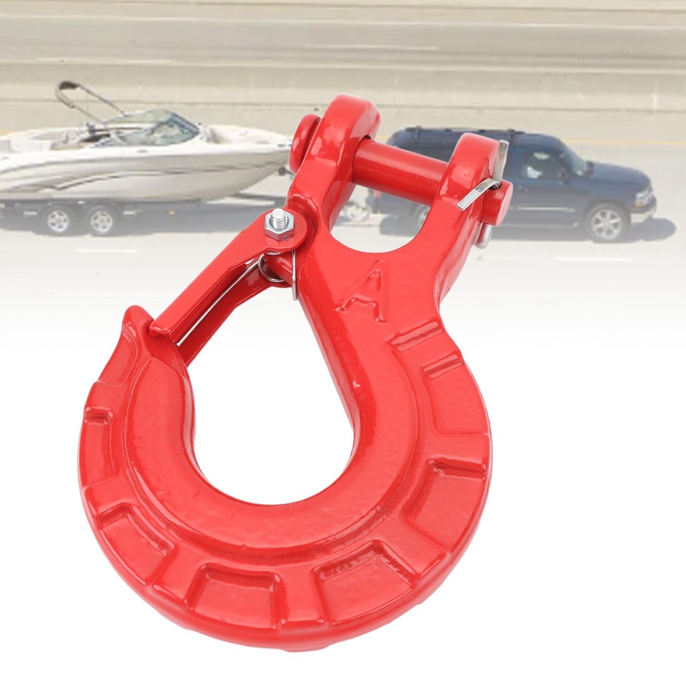 ⁺Red Trailer Chain Hook 3/8in Alloy Steel 15T Versatile Secure ...