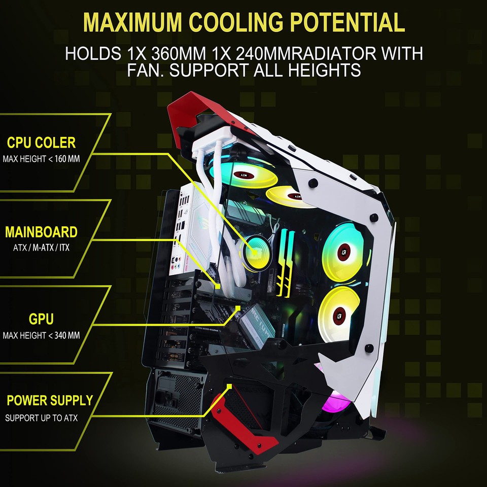 KEDIERS C650 Mech PC Case ATX Tower Gaming Computer Case with Tempered ...