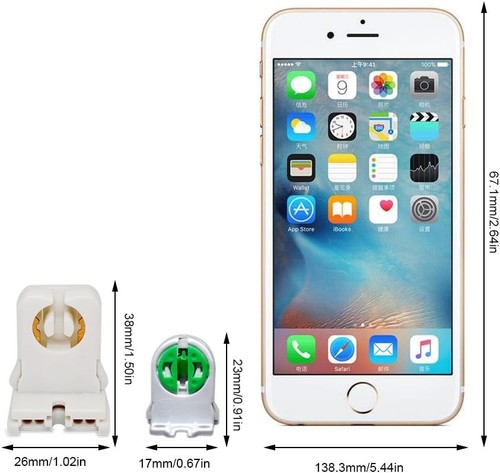 T8 LED Fluorescent Tube Lamp Holder Tombstone, 20 Count (Pack of 1 ...