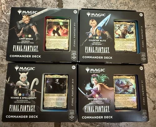 MTG Magic Final Fantasy Set of 4 Commander Decks FACTORY SEALED IN HAND ...