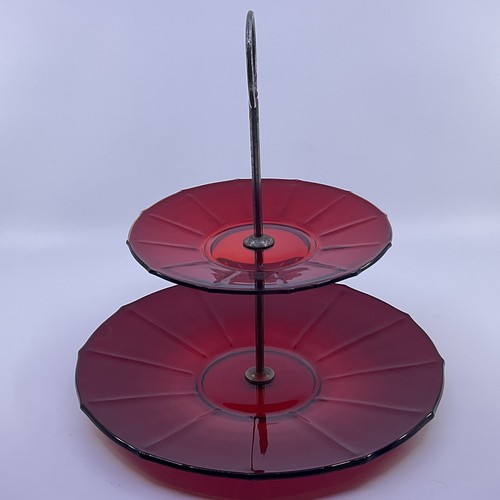 Duncan Miller 2 Tier Ruby Red Tidbit Server 11" | eBay