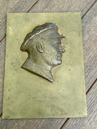 Ernst Thälmann German Communist Leader. Bronze Plaque. 1930s Trotsky ...