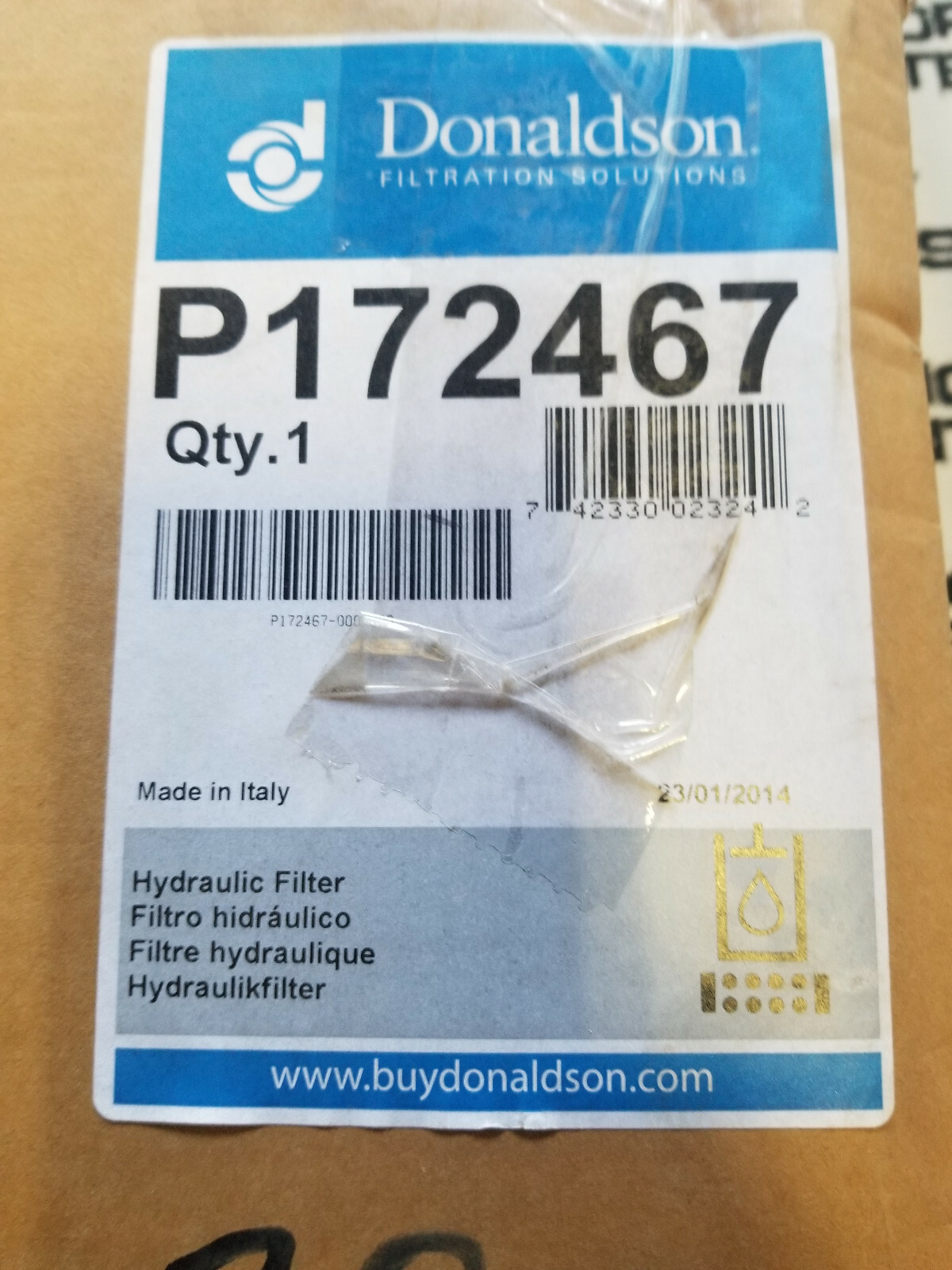 P172467 HYDRAULIC FILTER DONALDSON | eBay