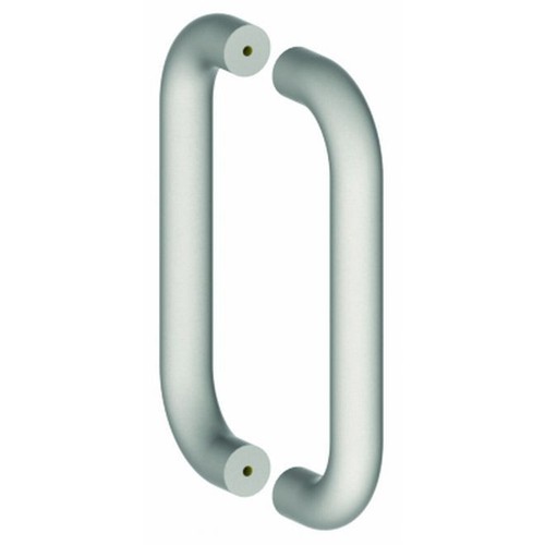 14G 1" Round 8" Length Wrought Door Push and Pull Set, Satin Stainless ...