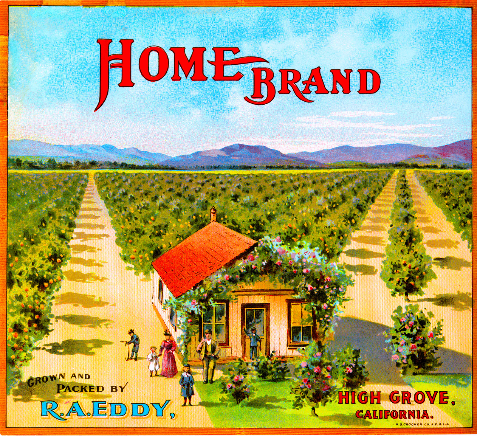 Highgrove Riverside County Home Orange Citrus Fruit Crate Label Art ...
