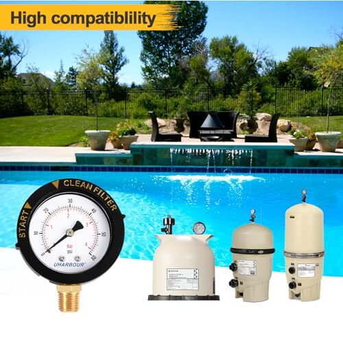Pool Filter Pressure Gauge 60Psi Pool Pressure Gauge 2" Dial with Bezel ...