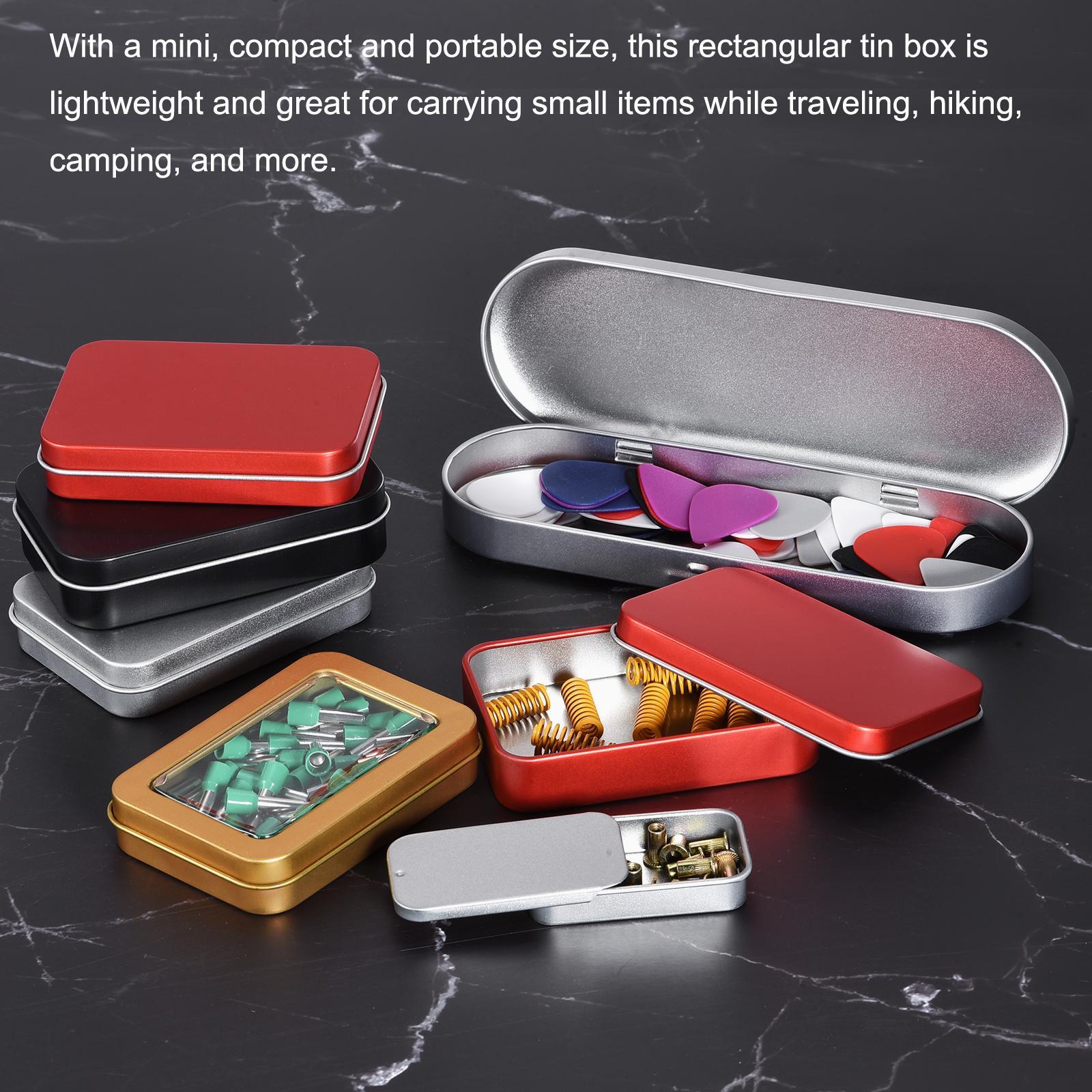 Tin Boxes Small Metal Storage Box Silver Jewelry Keys Coins Metal Tin ...
