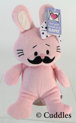 Moustache Bunny Rabbit Pink Ganz Plush Toy Stuffed Animal Easter ...