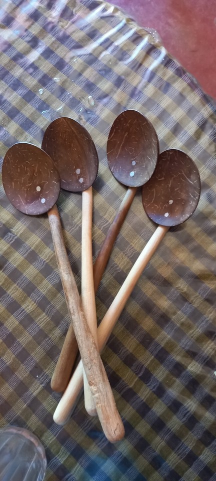 Coconut Shell Spoon Eco Friendly Kitchen Serving Traditional Handmade ...