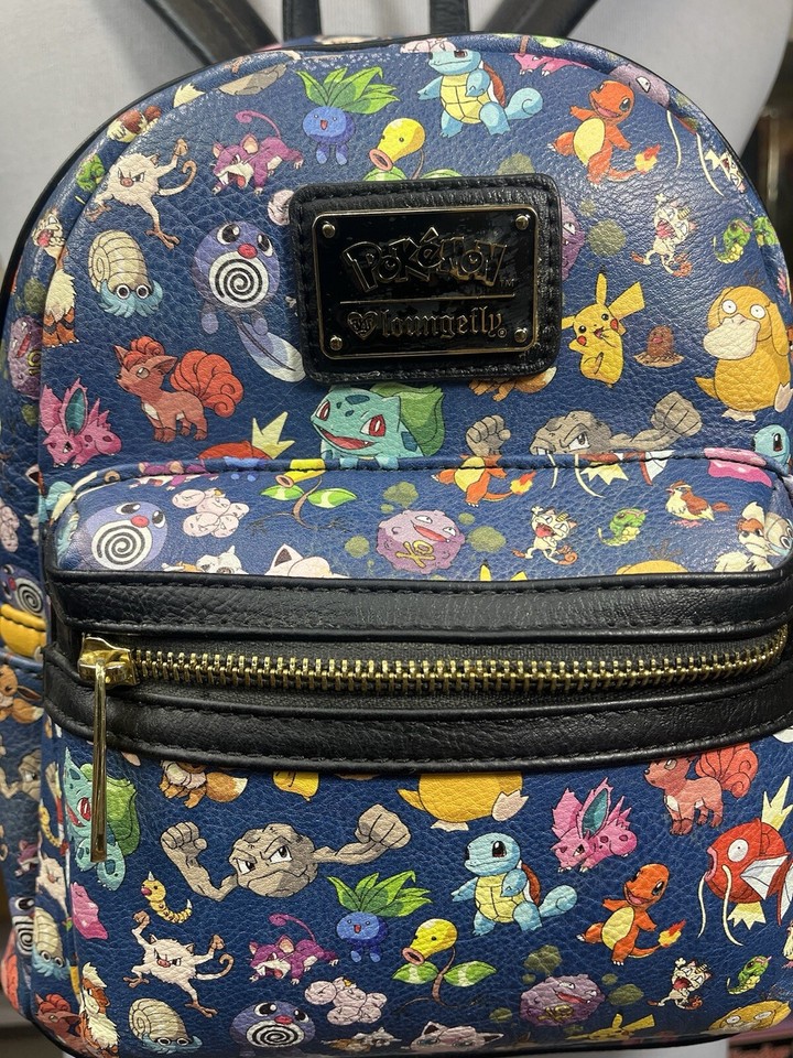Loungefly 151 Pokemon Blue Mini Backpack Featuring Pokémon,Eve Etc.. | eBay