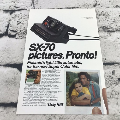 Vtg 1976 Polaroid SX-70 Camera Print Ad Advertising Art | eBay Australia