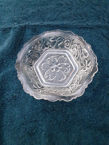 Vintage Depression Clear Indiana Sandwich Glass Tiara Pattern Hexagonal ...
