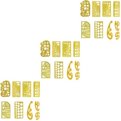 3 Sets Hollow-out Circle Drawing Template Plastic Draft Ruler Measuring ...