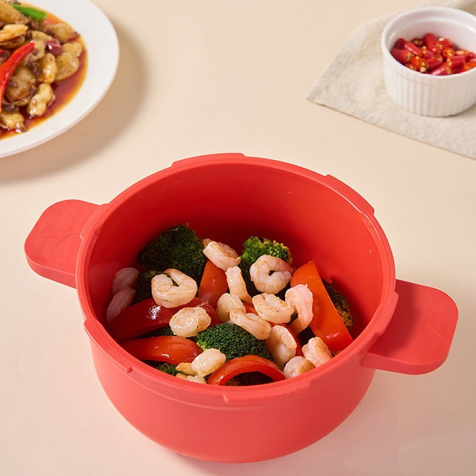 Microwave Pressure Cooker Easy Clean Small No Fire Heat Resistant Stew ...