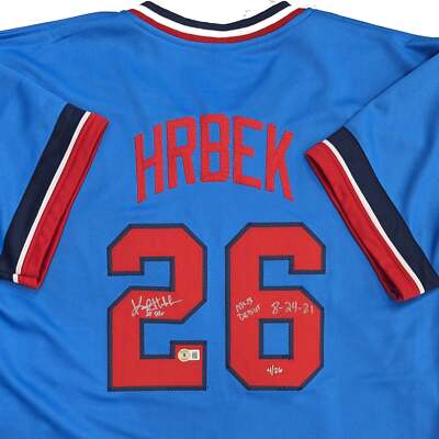 Kent Hrbek Autographed Blue #26 Rookie Pro-Style Jersey Minnesota Twins ...