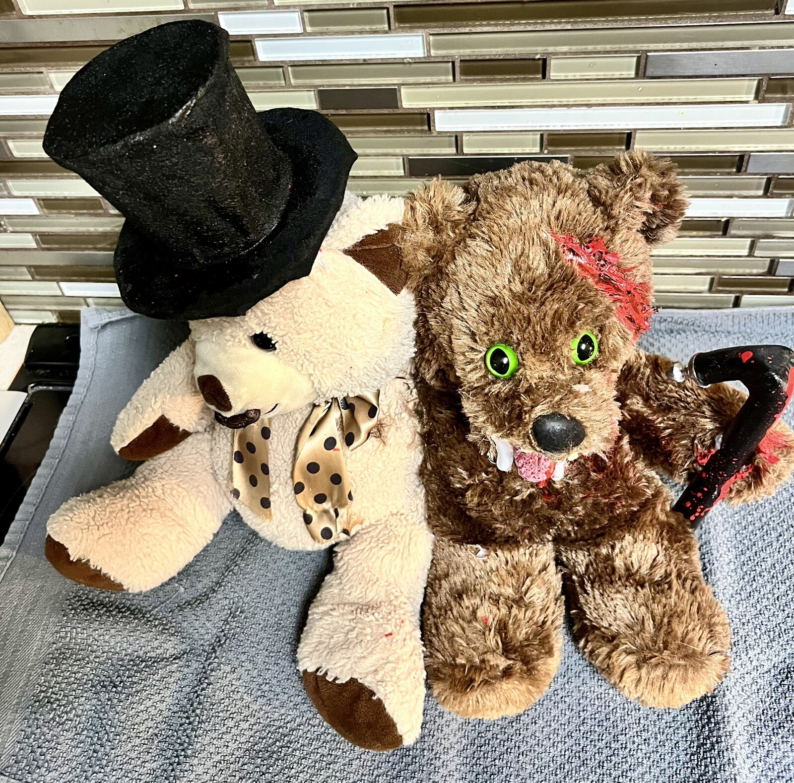 OOAK HORROR CREEPY Bears Conjoined Jekyll/Hyde Halloweenprop,, Ugly ...