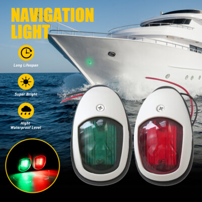 2pcsx LED Navigation Lights Nav Lamp Side Mount Port Starboard Marine ...