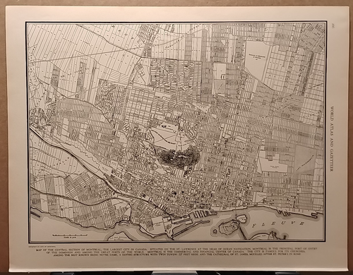 1940 Vintage MONTREAL Map Antique Old from Collier's World Atlas ...
