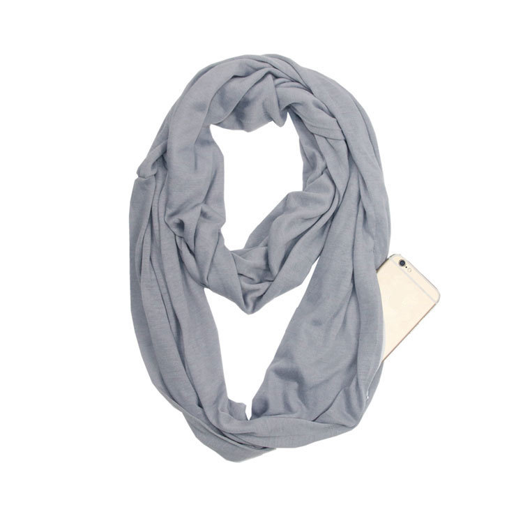 Infinity Scarf With Zipper Pocket Women Convertible Soft Loop Ring Neck ...