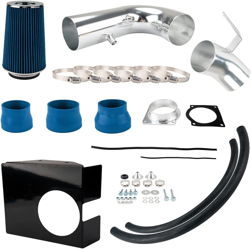 Air Intake Kit, 4" Cold Air Intake System Kits W/Filter Aluminum ...