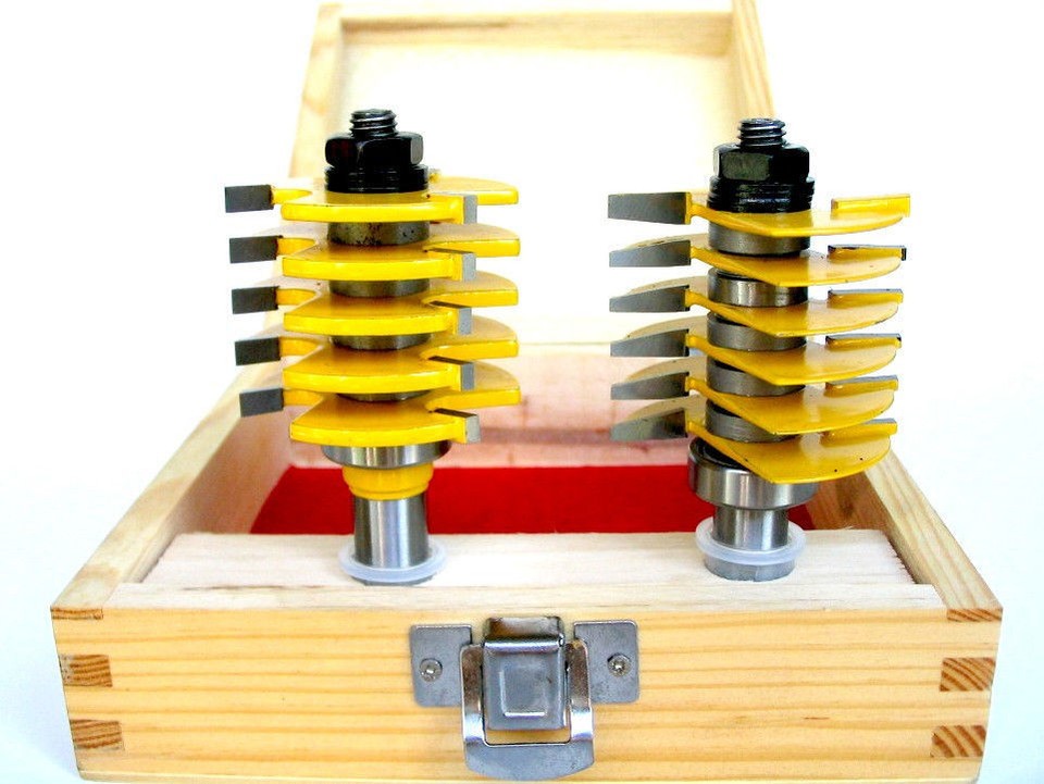 2pc 1/2"SH Adjustable Box & Finger Joint Router Bit Set S | eBay