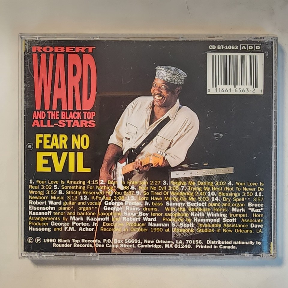 ROBERT WARD & THE BLACK TOP ALL-STARS FEAR NO EVIL CD 1990 BLACK TOP ...