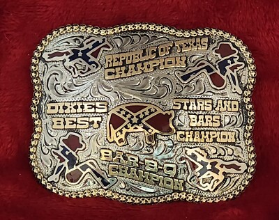 PITMASTER DIXIE CHAMPION BAR-B-Q TROPHY BELT BUCKLE☆REPUBLIC OF TEXAS ...