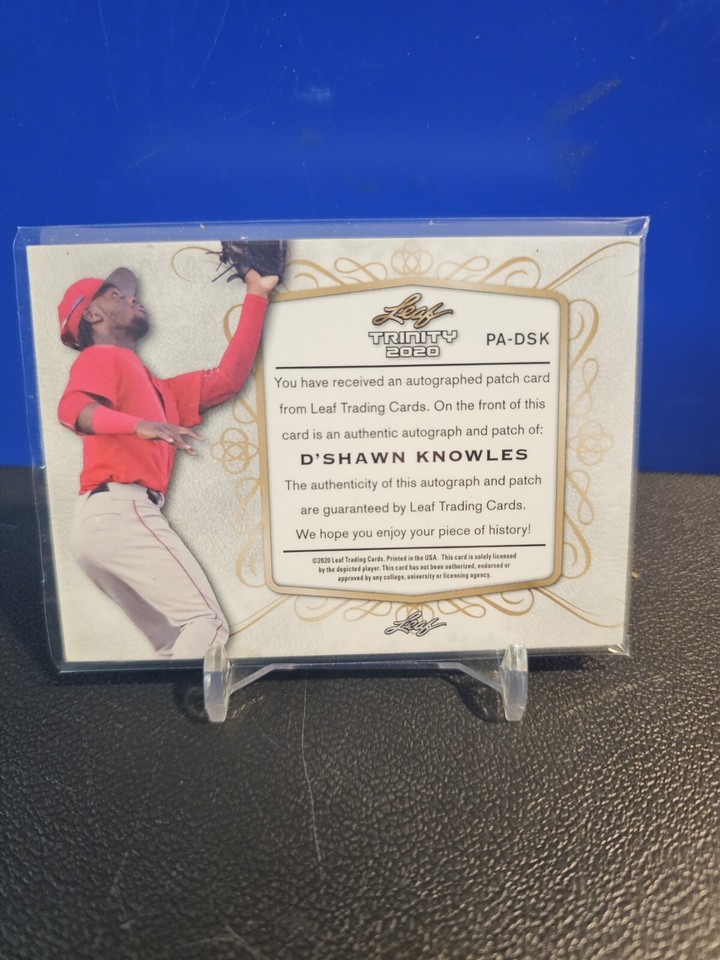 2020 Leaf Trinity - Patch Autograph Purple #PA-DSK D'Shawn Knowles /10 ...