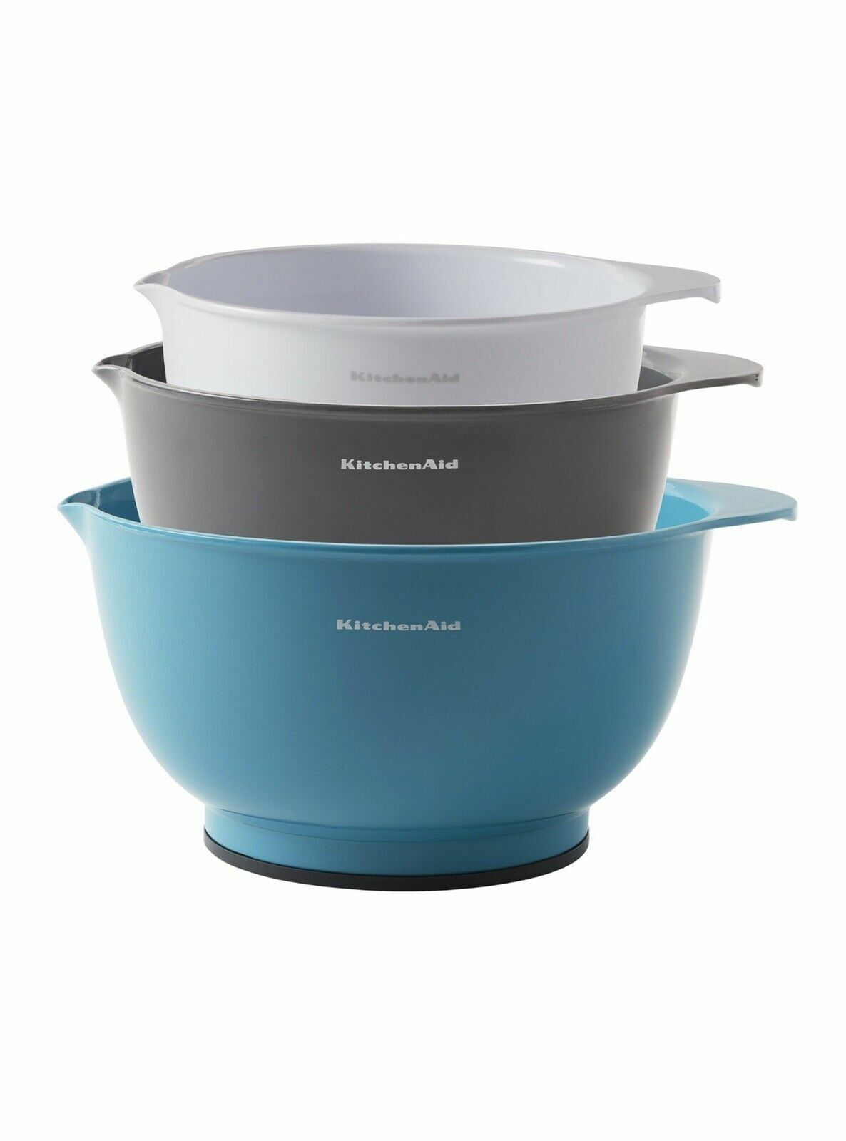 KitchenAid Set of 3 Mixing Bowls Assorted Sizes&Colors Non Slip Base ...