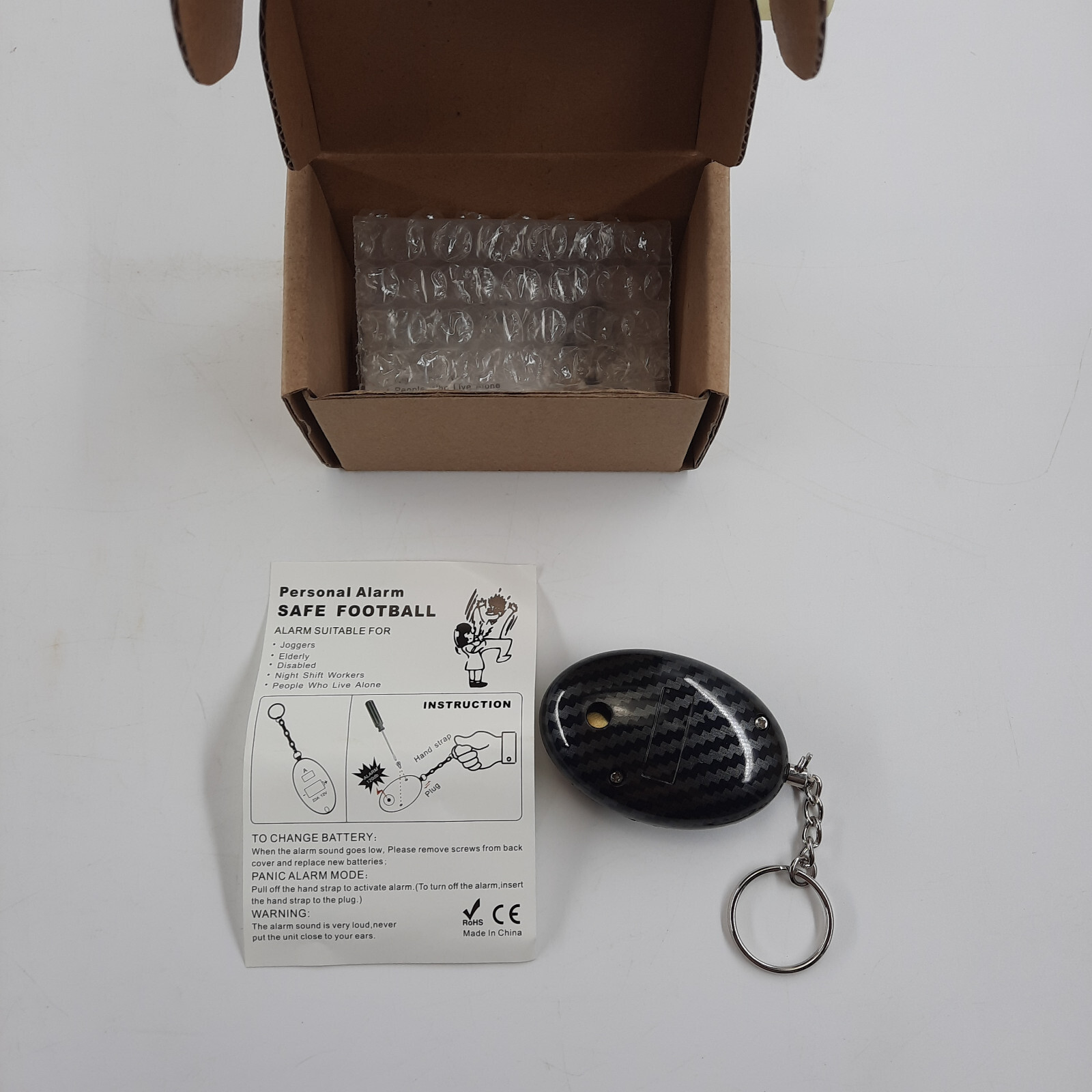 Panic Button Wearable/Key Chain Personal Alarm Safety Accessory Black ...