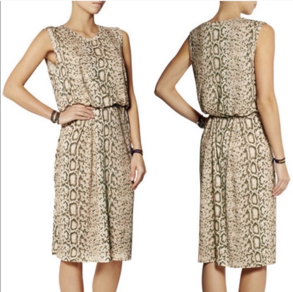 Zimmermann Authentic Beige Black Snake Print Tank Kne… - Gem