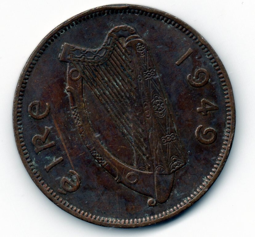 1949 1D One Penny Coin Ireland Irish EIRE Pingin Circulated | eBay