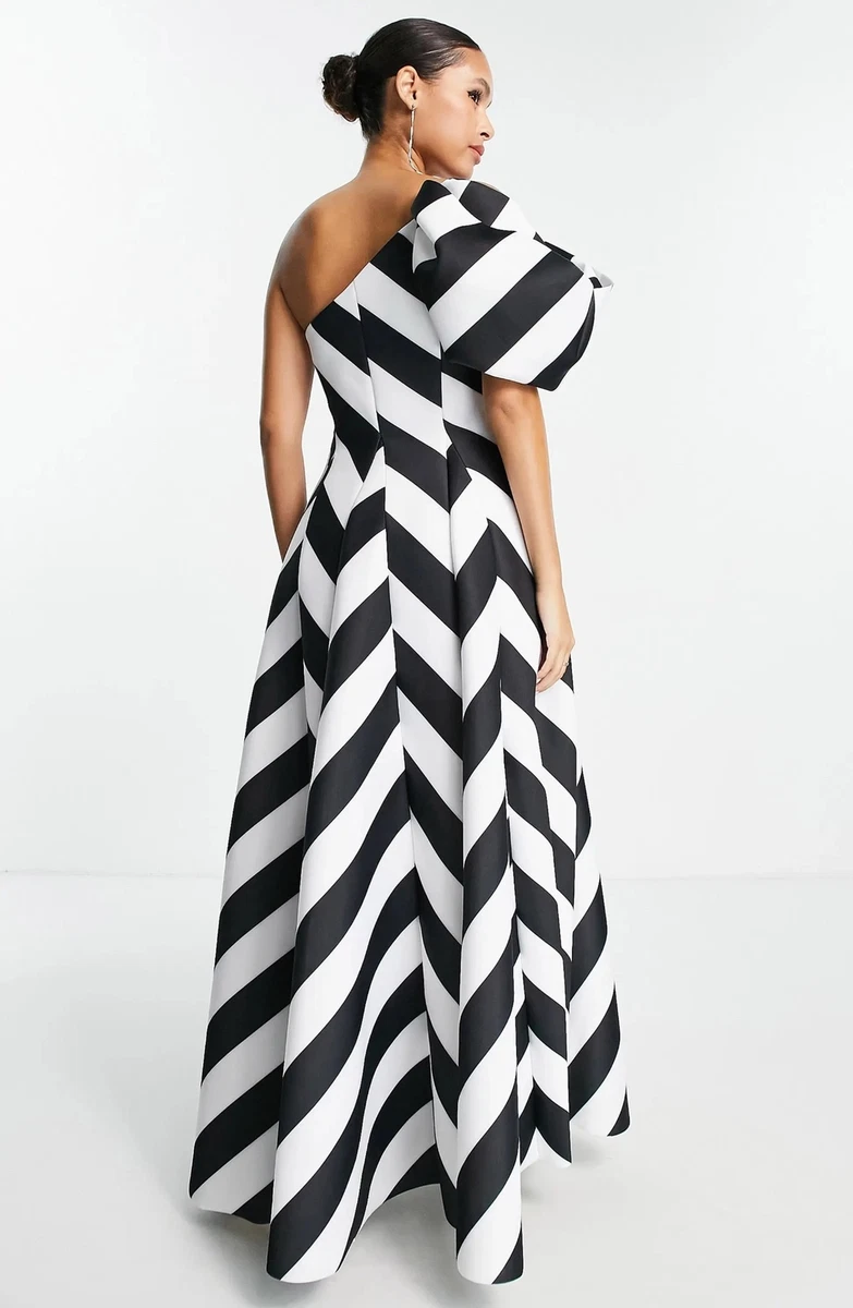 One Shoulder Chevron Dresses