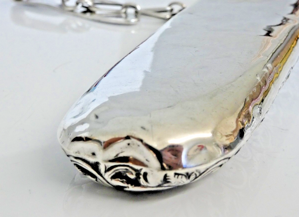 ANTIQUE VICTORIAN SOLID SILVER CHATELAINE SPECTACLES HOLDER London 1892 ...