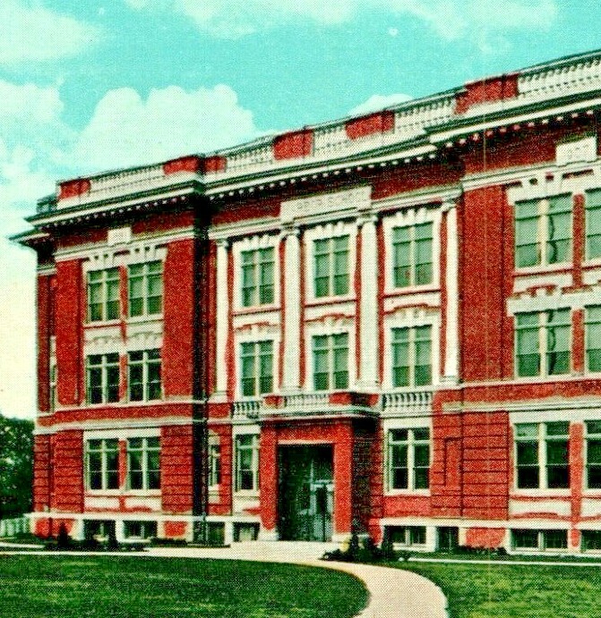Postcard Connecticut New London Harbor School Building White Border | eBay