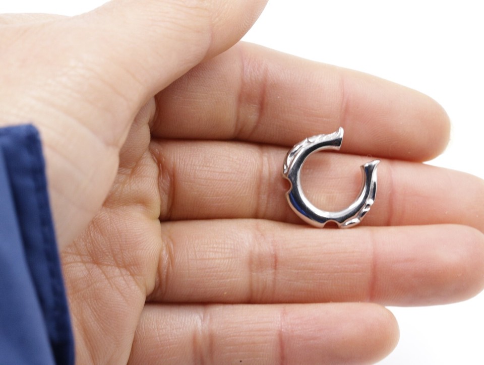 Horseshoe Ridged Pincher 316 Surgical Steel Ear Expander Patterned ...